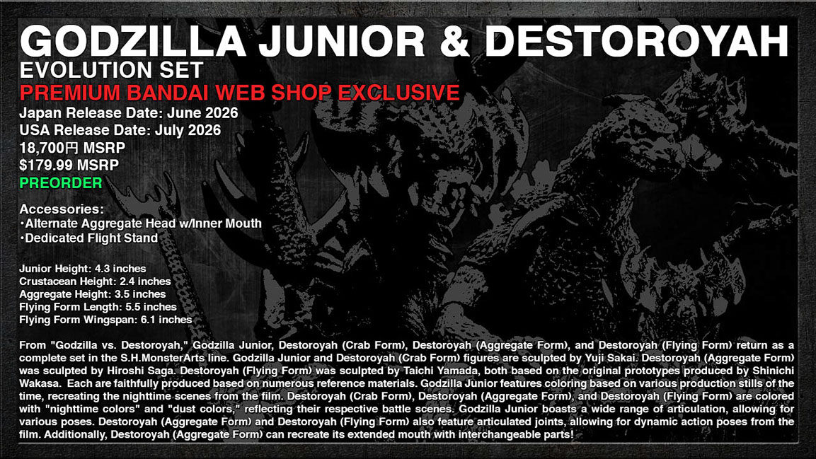 Godzilla Junior Destoroyah Evolution Set
