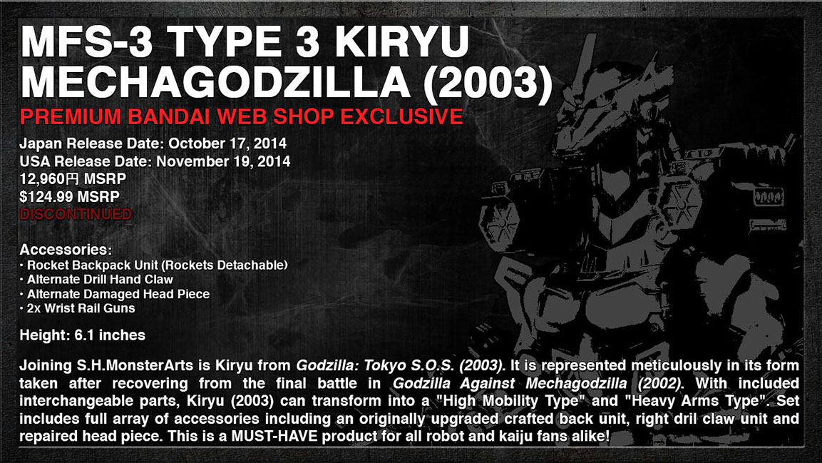 MFS-3 Type 3 Kiryu Mechagodzilla 2003